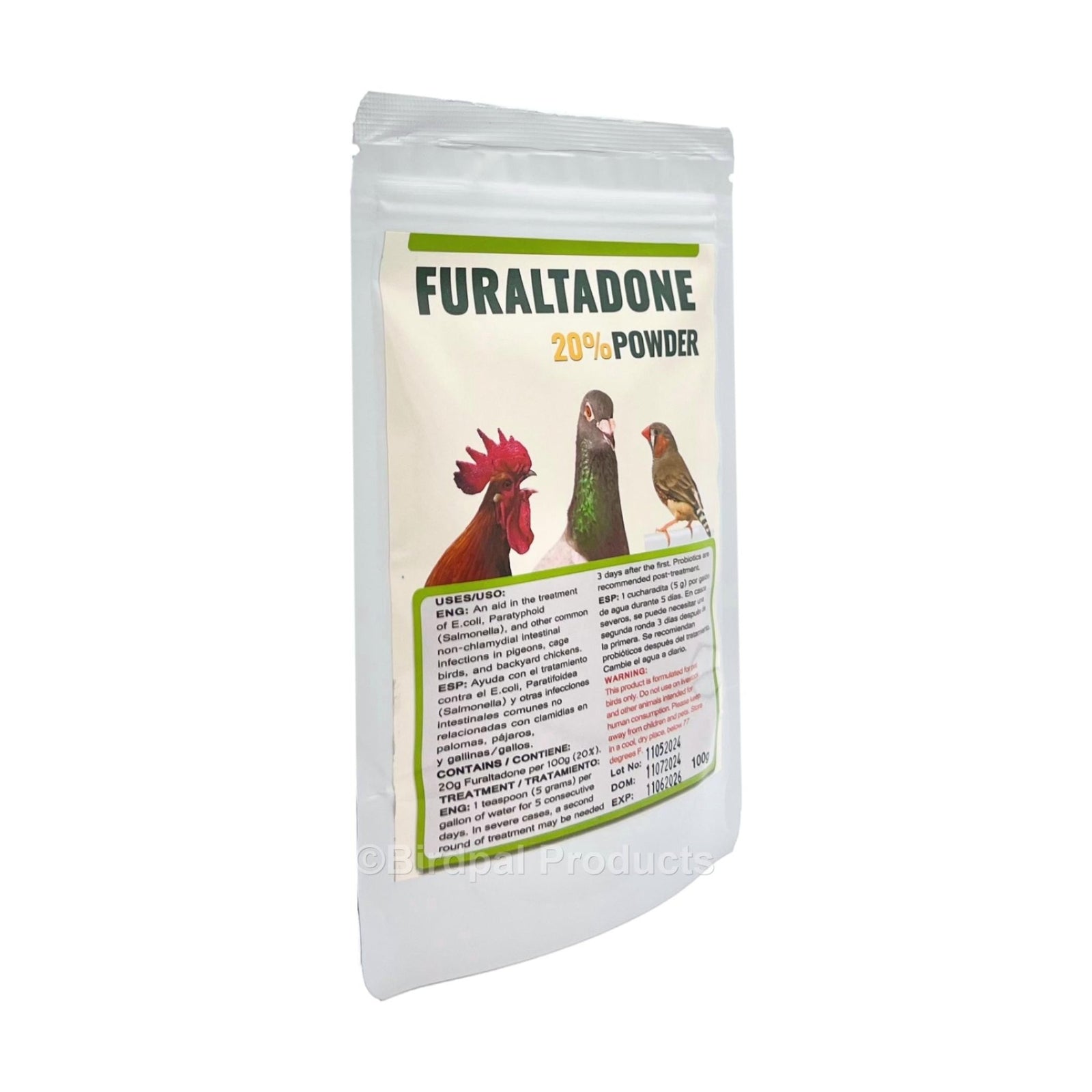 Furaltadone 20% Powder for Cage Birds, Pigeons, & Chickens