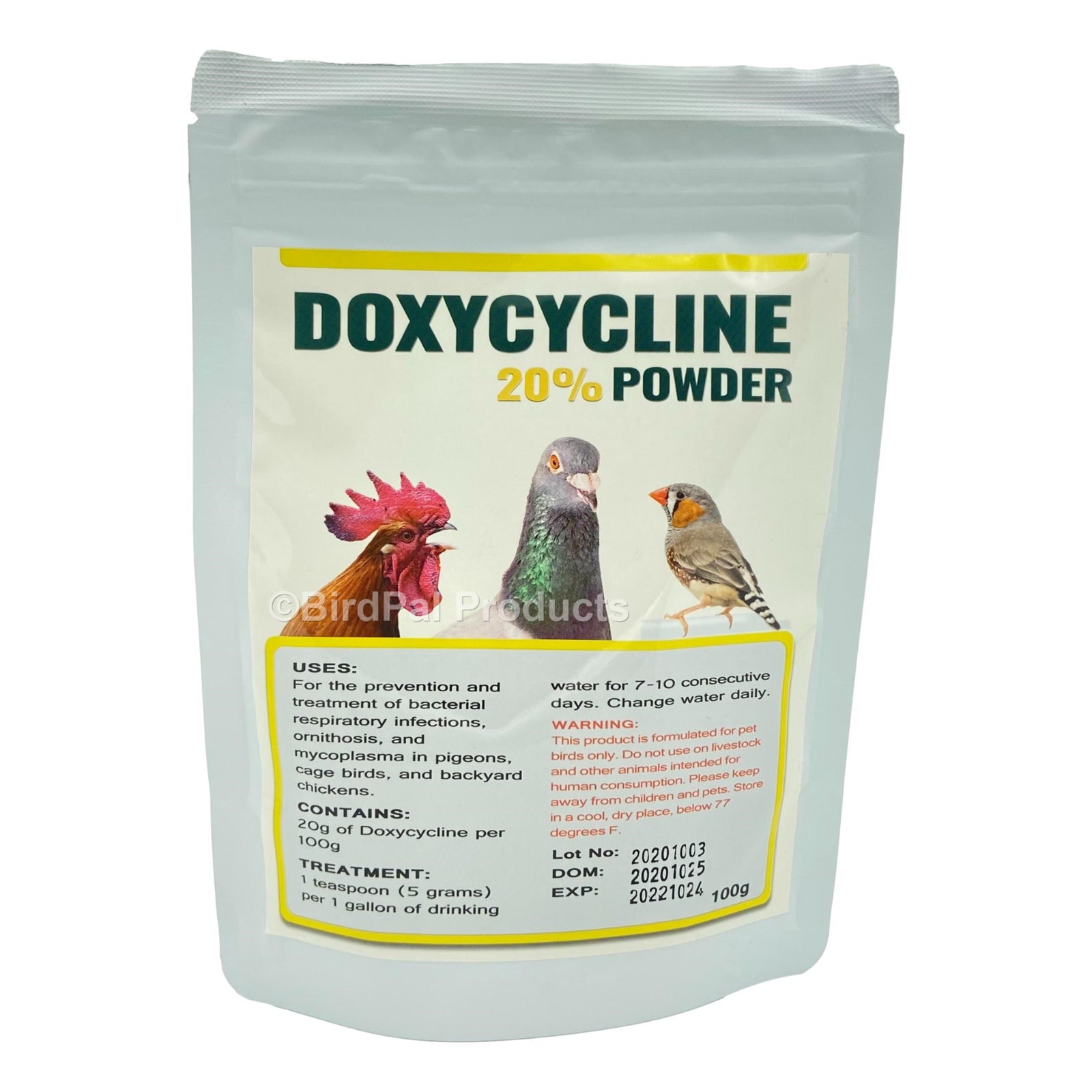 Doxycycline 20% Powder for Pigeons, Pet Chickens, and Cage Birds
