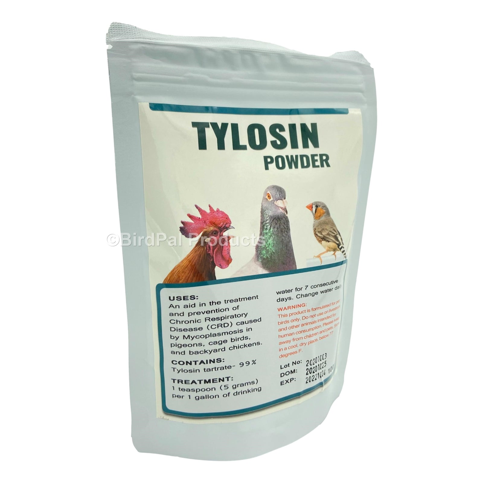 Tylosin Powder - for Pigeons, Pet Chickens, and Cage Birds