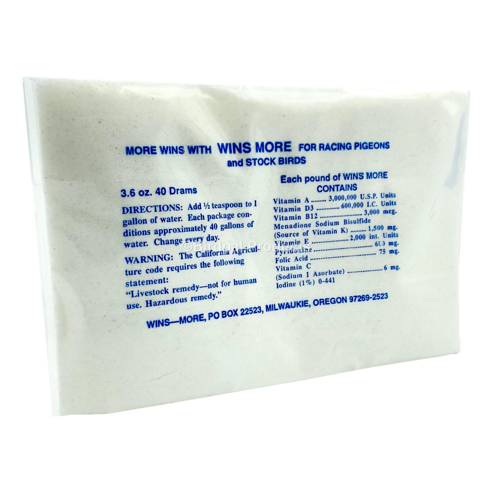 Winsmore Vitamins for Racing Pigeons