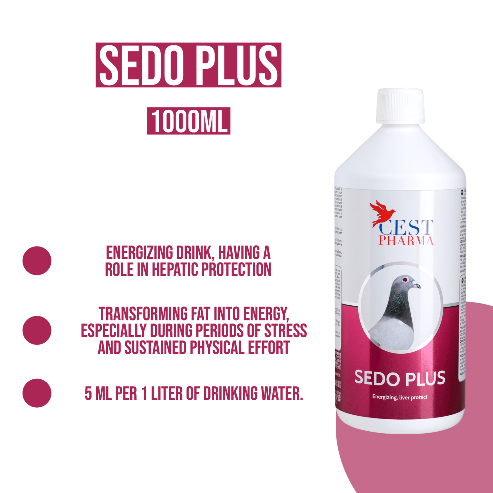 Cest Pharma Sedo Plus for Pigeons - for Energy & Liver
