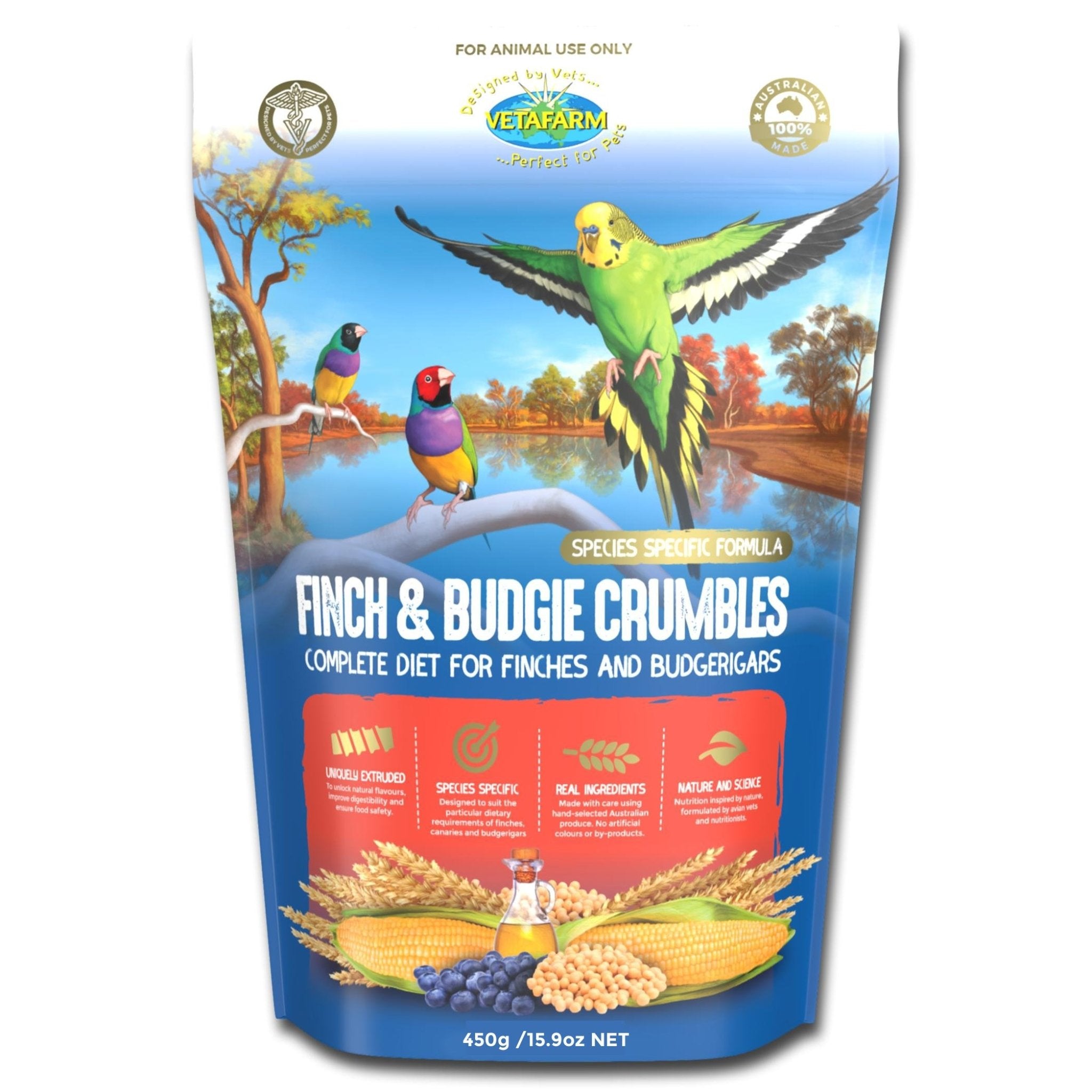 Vetafarm Finch & Budgie Crumbles - Extruded Complete Diet