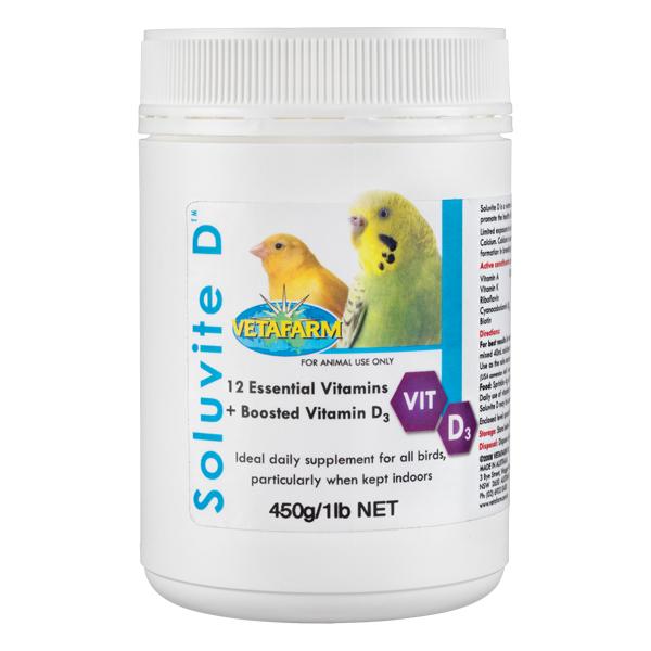 Vetafarm Soluvite D Multivitamin Powder for Cage Birds w/ D3