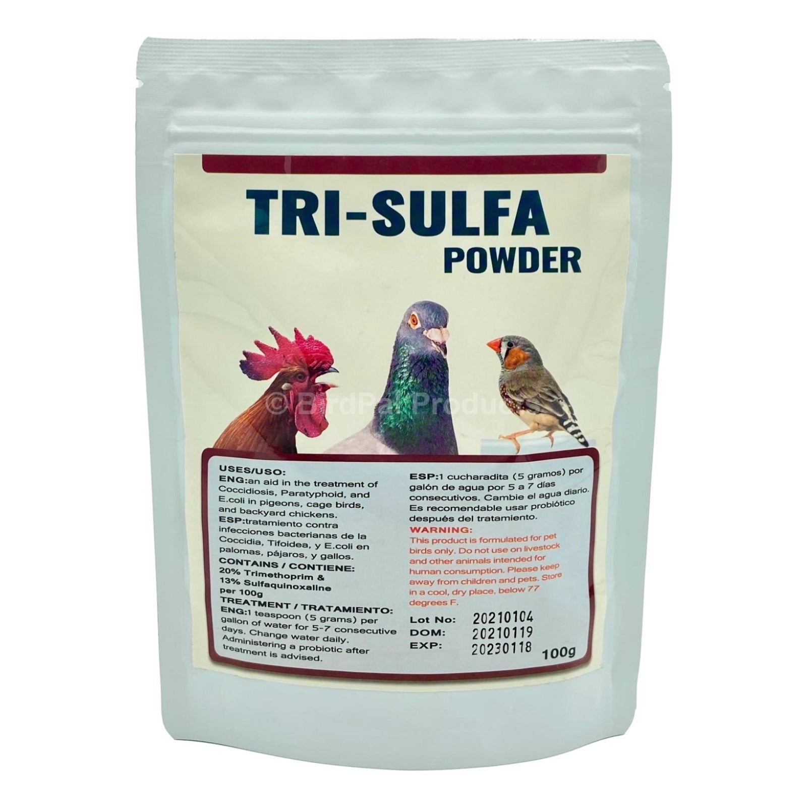 Tri-Sulfa Treatment Powder for Birds