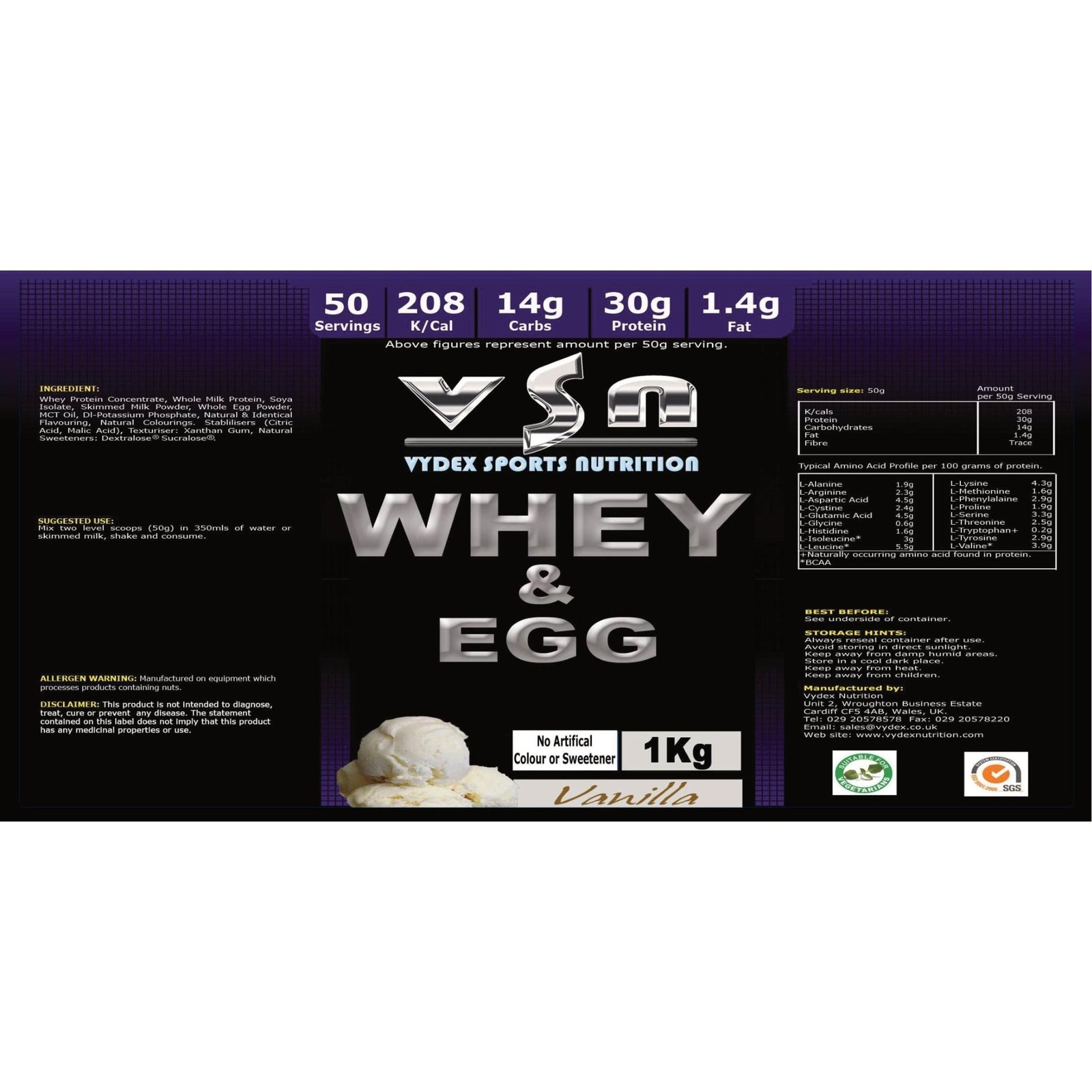 Vydex Whey Protein & Egg for Birds - Boosts Muscle Growth